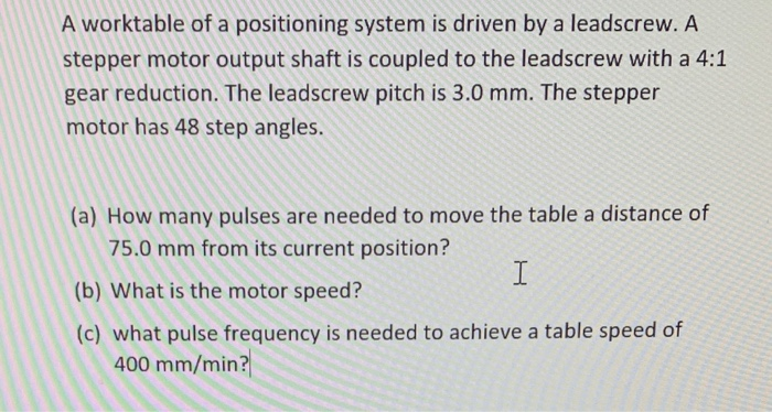 Solved A Worktable Of A Positioning System Is Driven By A