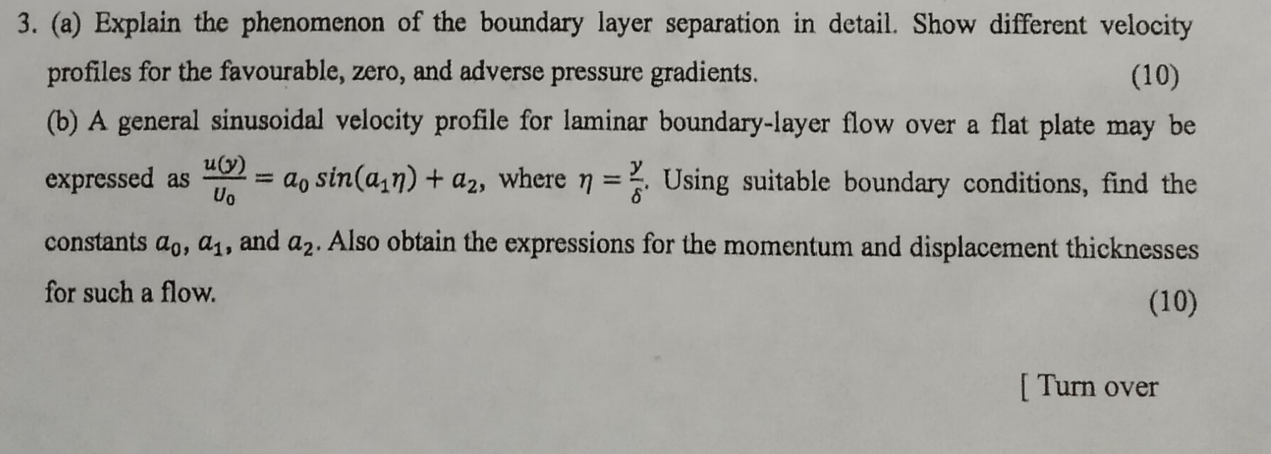 Solved (a) ﻿Explain the phenomenon of the boundary layer | Chegg.com