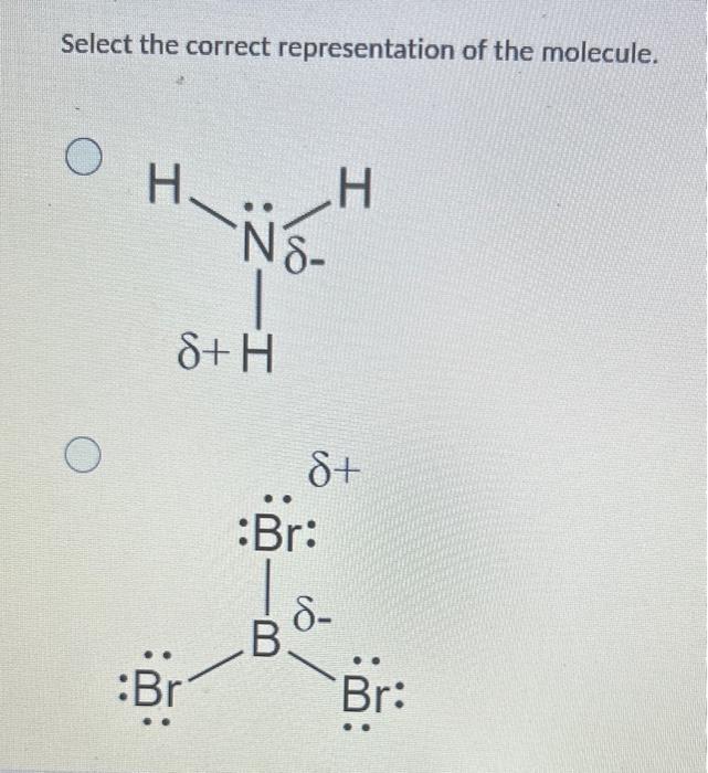 Solved Select the correct representation of the molecule. | Chegg.com