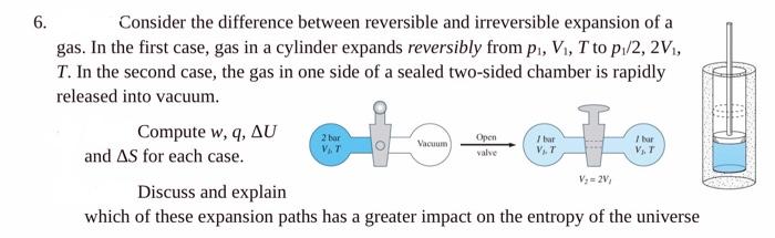 Solved 6. Consider the difference between reversible and | Chegg.com