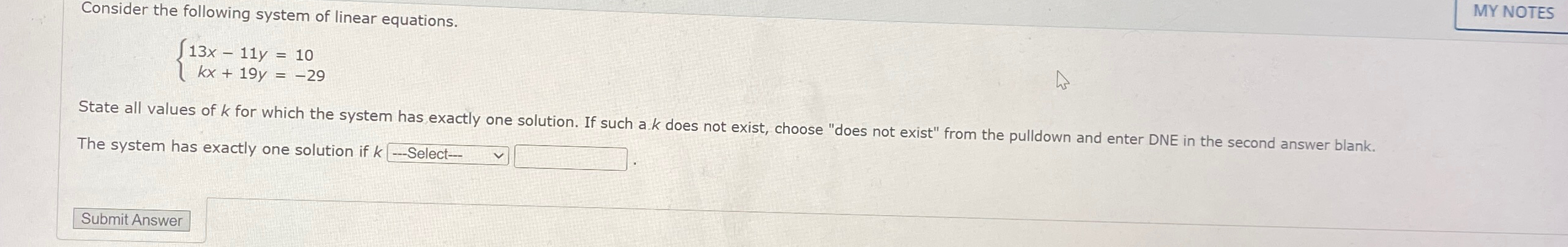 Solved Consider the following system of linear | Chegg.com