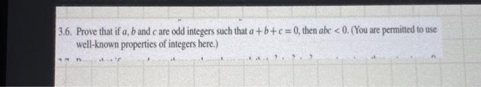 Solved 6. Prove that if a,b and c are odd integers such that | Chegg.com