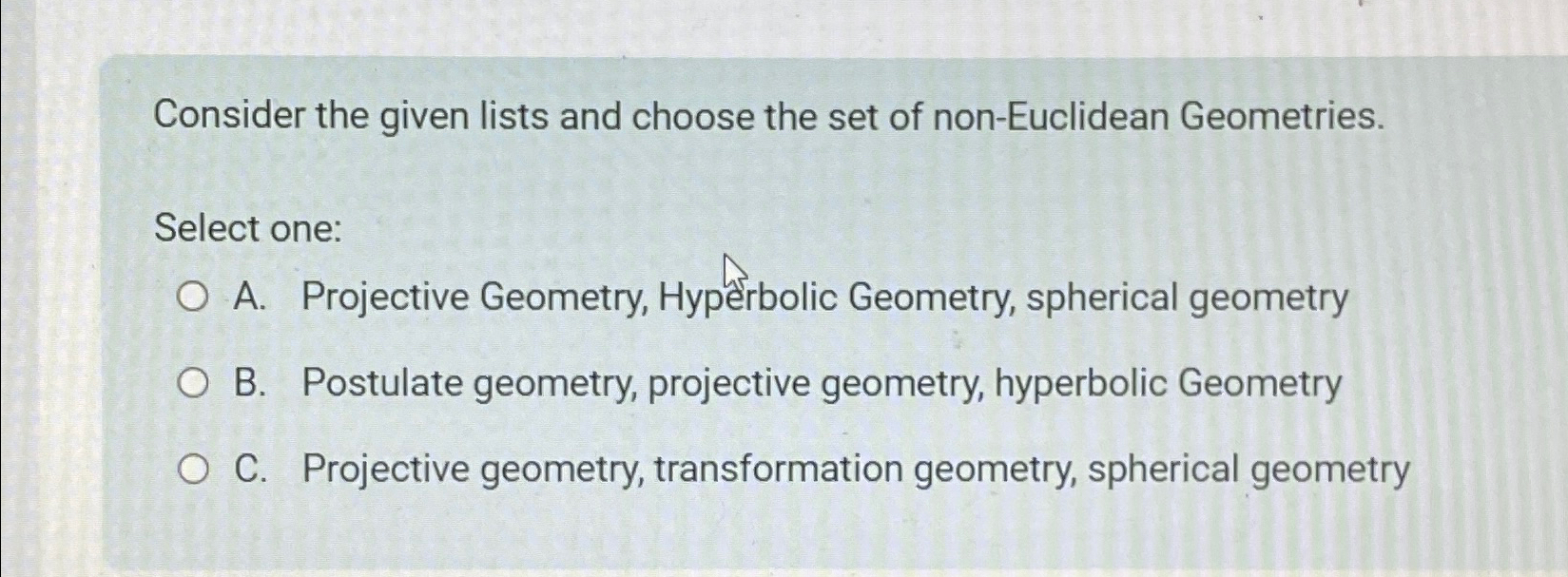 Solved Consider the given lists and choose the set of | Chegg.com