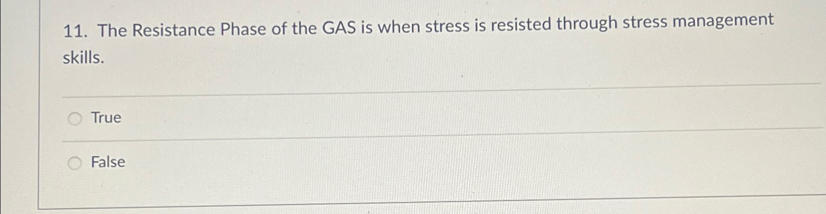 Solved The Resistance Phase of the GAS is when stress is | Chegg.com