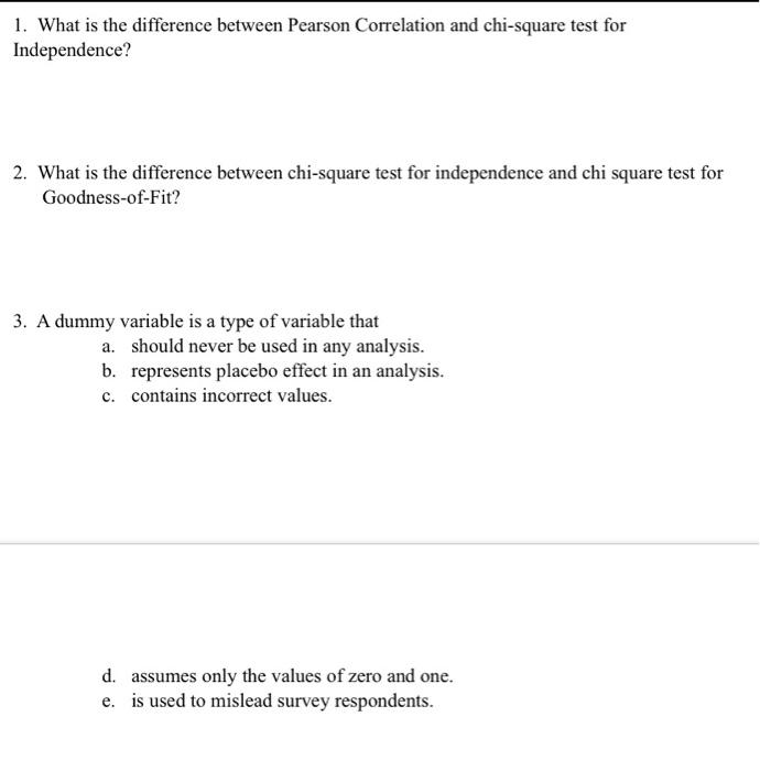 Solved 1. What is the difference between Pearson Correlation | Chegg.com
