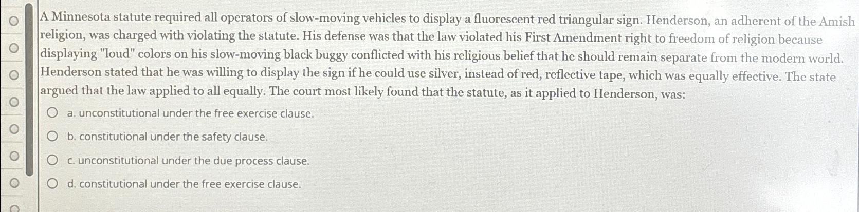 Solved A Minnesota statute required all operators of | Chegg.com