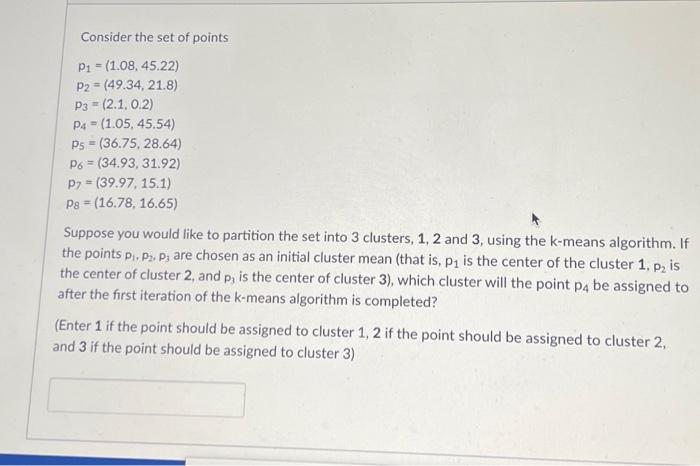 Solved Consider the set of points | Chegg.com