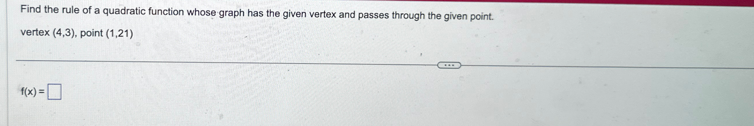 Solved Find the rule of a quadratic function whose graph has | Chegg.com