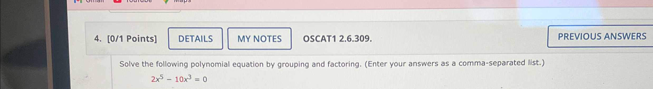 Solved [0/1 ﻿Points]OSCAT1 2.6.309.Solve the following | Chegg.com