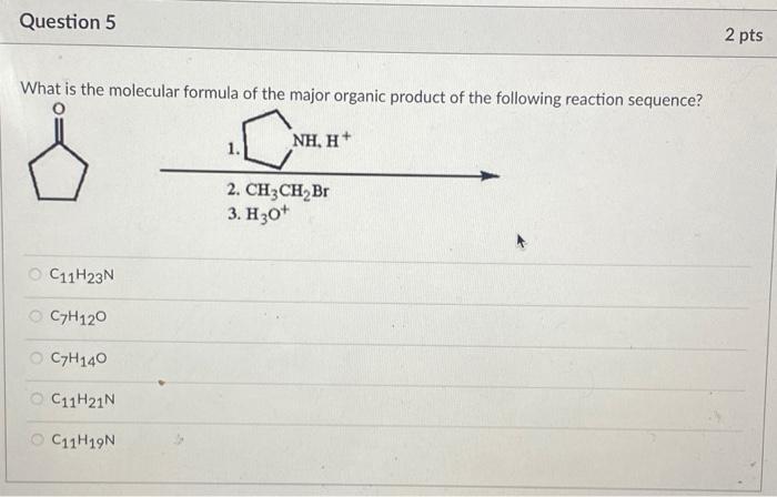 Solved What is the molecular formula of the major organic | Chegg.com