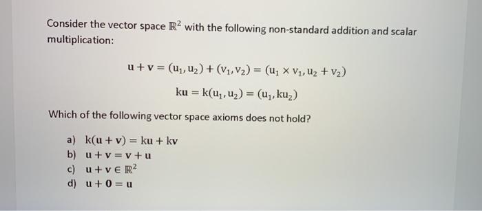 Solved Consider the vector space R2 with the following | Chegg.com