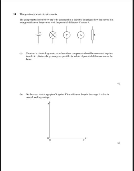 Solved 38. This question is about electric circuits The | Chegg.com