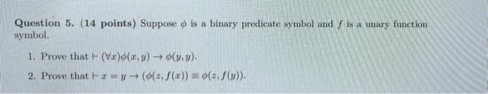 Solved Question 5. (14 points) Suppose o is a binary | Chegg.com