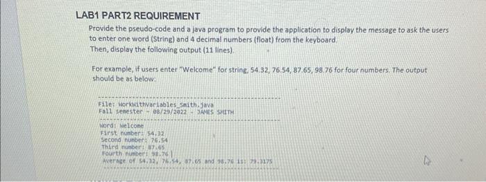 Solved AB1 PART2 REQUIREMENT Provide the pseudo-code and a | Chegg.com