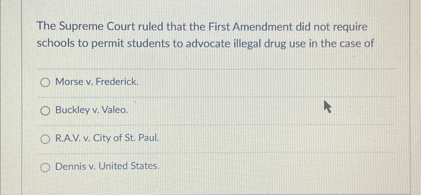 Solved The Supreme Court ruled that the First Amendment did | Chegg.com