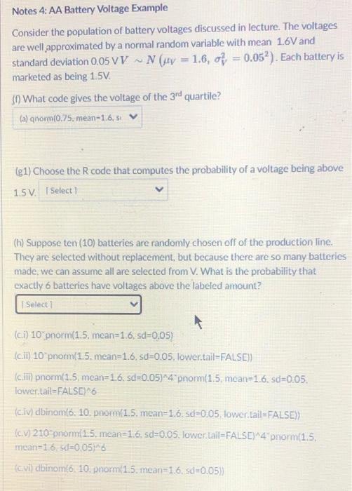 Solved Notes 4: AA Battery Voltage Example Consider the | Chegg.com