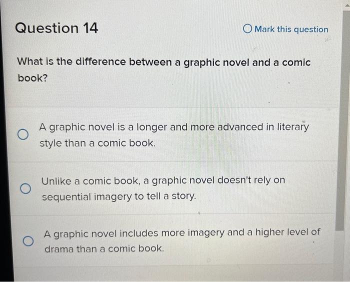 Question 14 Mark this question What is the difference | Chegg.com