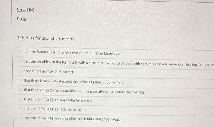 Solved In the first order logic predicates are formulas with | Chegg.com
