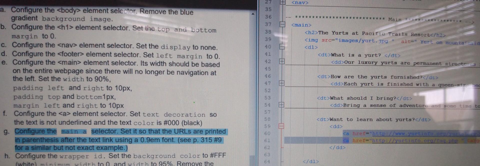 Solved a. Configure the element selector. Remove the blue | Chegg.com