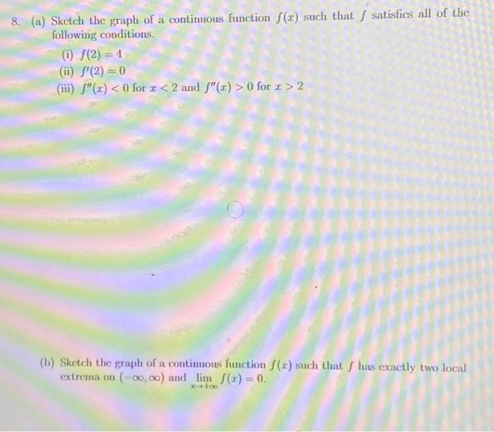 Solved (a) Sketch the graph of a contimuous function f(x) | Chegg.com