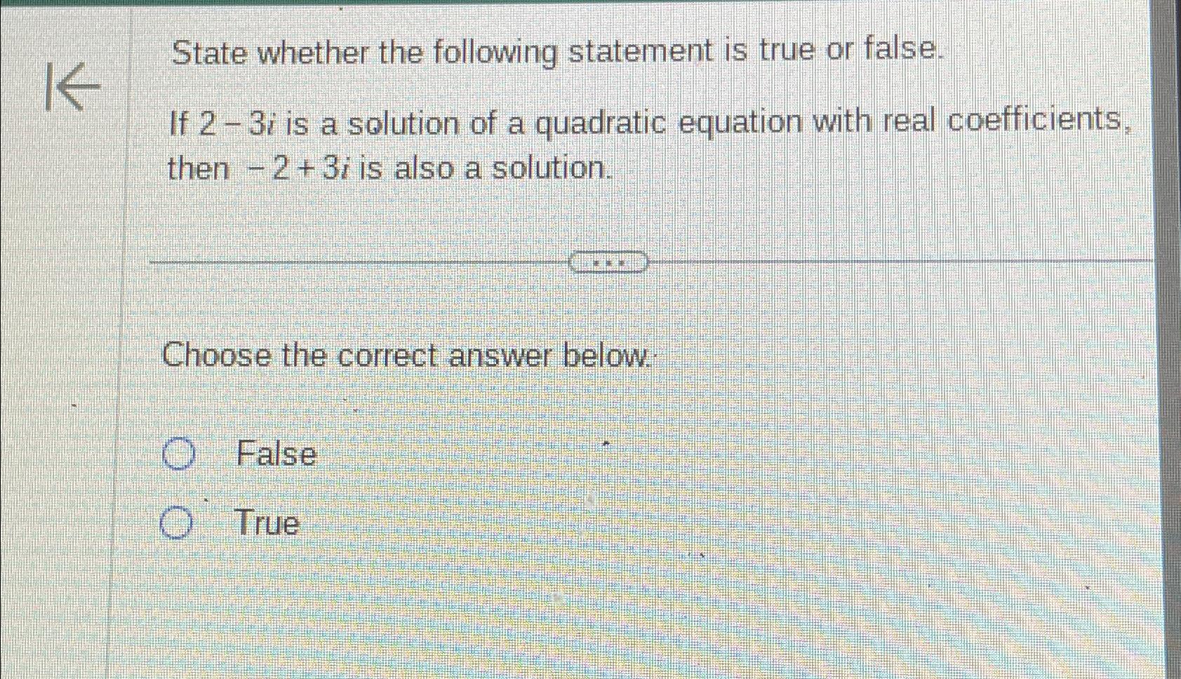 Solved State whether the following statement is true or | Chegg.com
