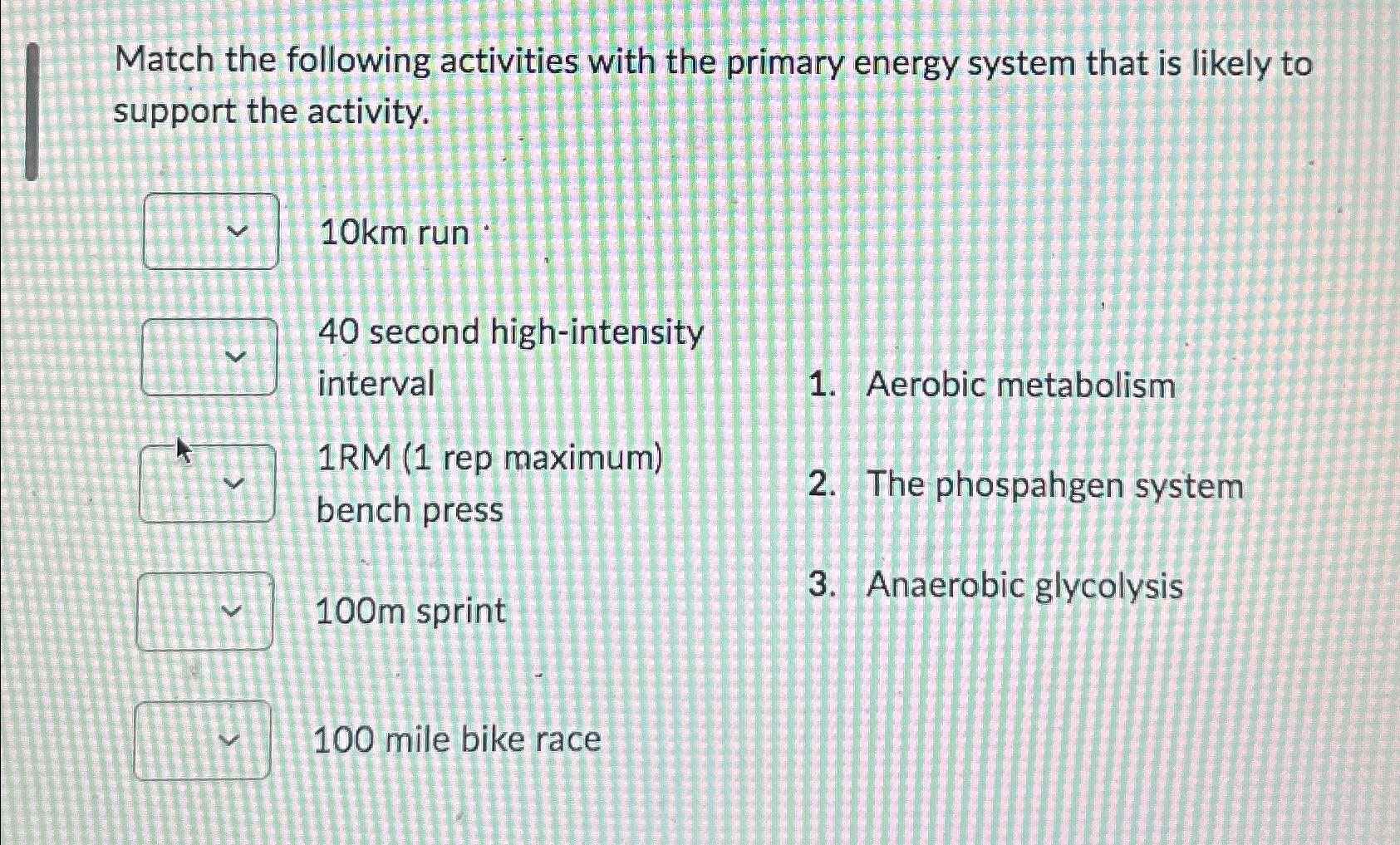 Solved Match the following activities with the primary | Chegg.com