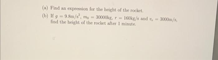 Solved 5. A rocket's mass decreases with time as it burns | Chegg.com