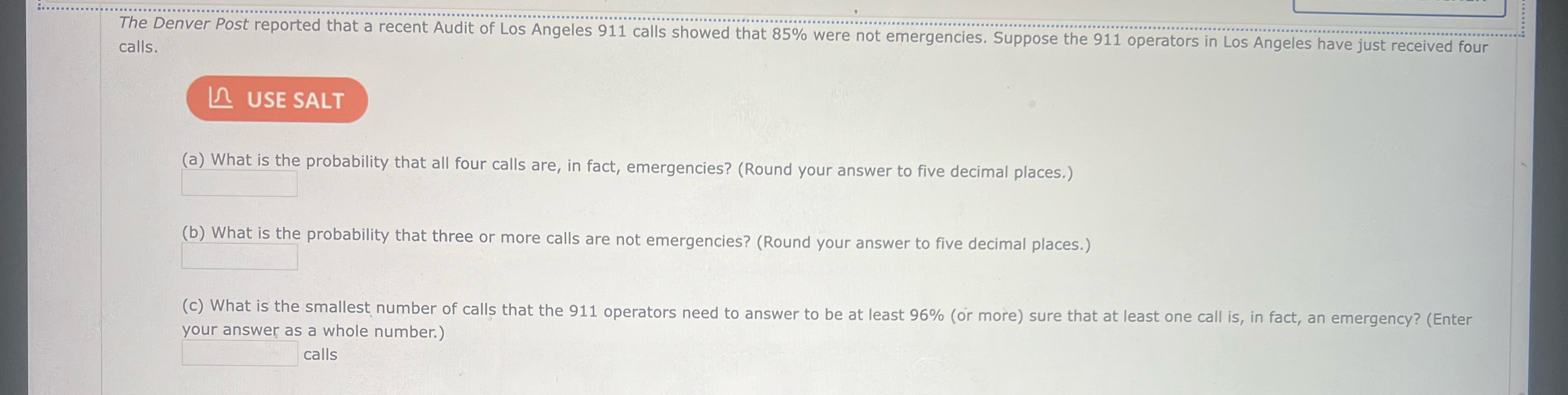 Solved calls.(a) ﻿What is the probability that all four | Chegg.com