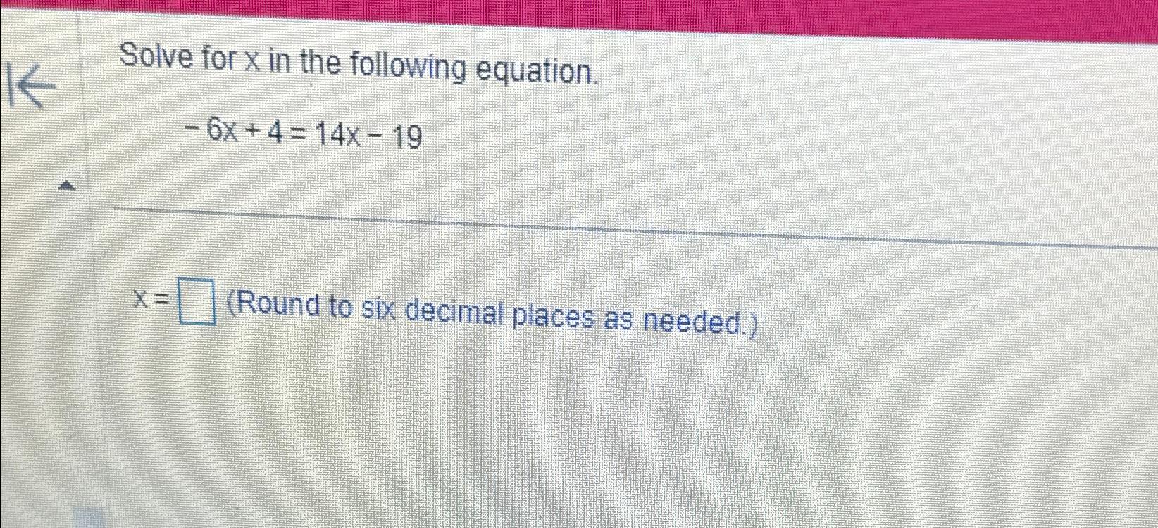 Solved Solve For X ﻿in The Following