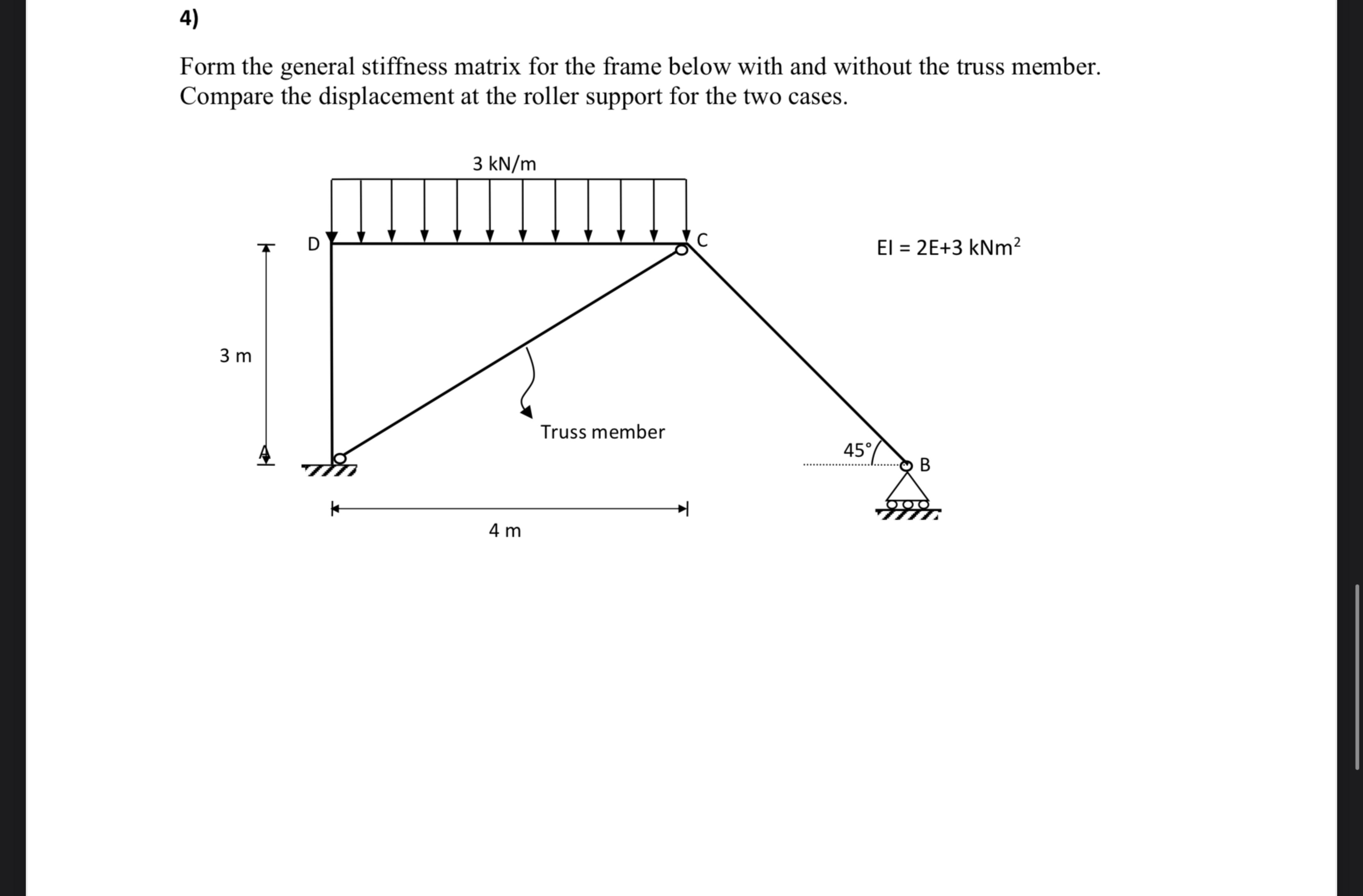 Solved Form the general stiffness matrix for the frame below | Chegg.com