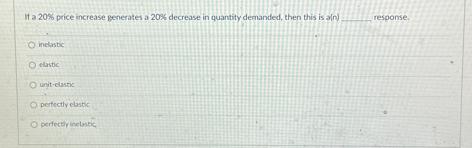 Solved If A 20 ï Price Increase Generates A 20 ï Decrease In Chegg
