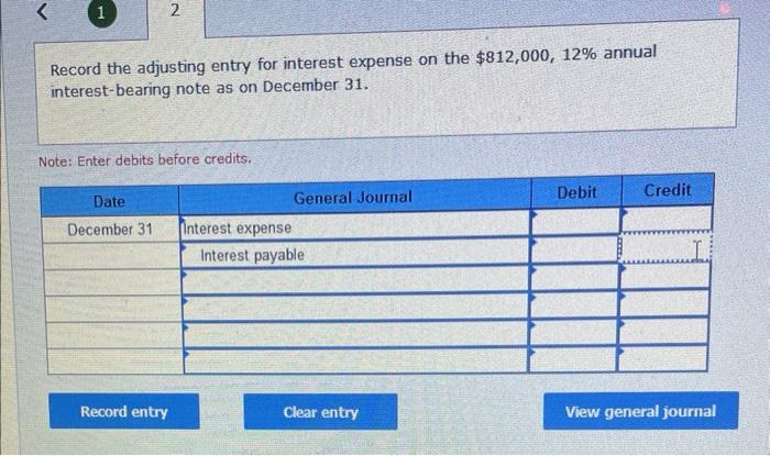 Solved Record the adjusting entry for interest expense on | Chegg.com