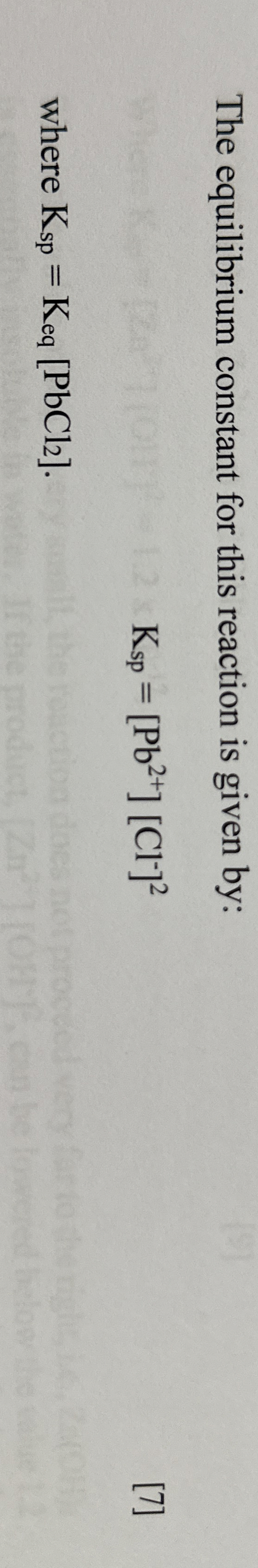 Solved The equilibrium constant for this reaction is given | Chegg.com