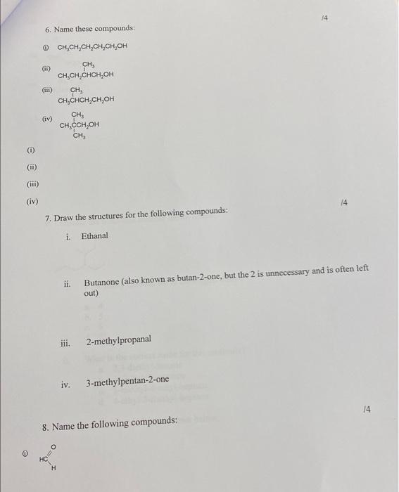 Solved 3. Draw the bond-line structures for the following | Chegg.com