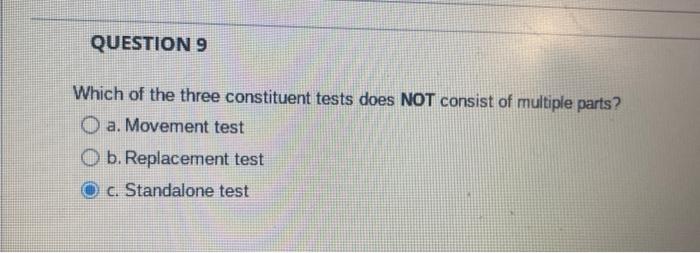 Which of the three constituent tests does NOT consist | Chegg.com