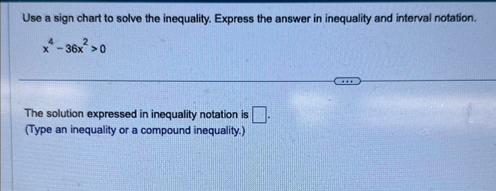 Solved Use a sign chart to solve the inequality. Express the | Chegg.com