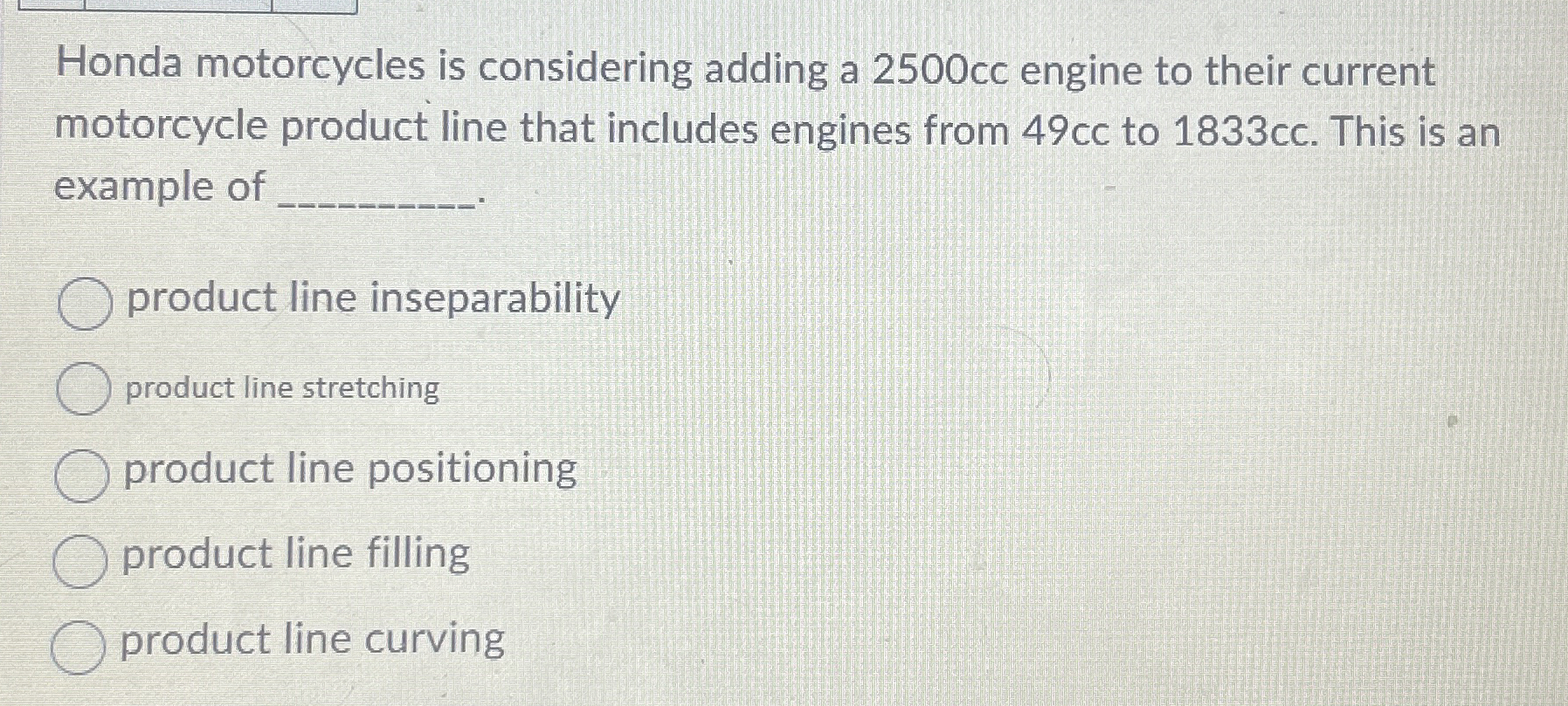 Solved Honda motorcycles is considering adding a 2500cc | Chegg.com