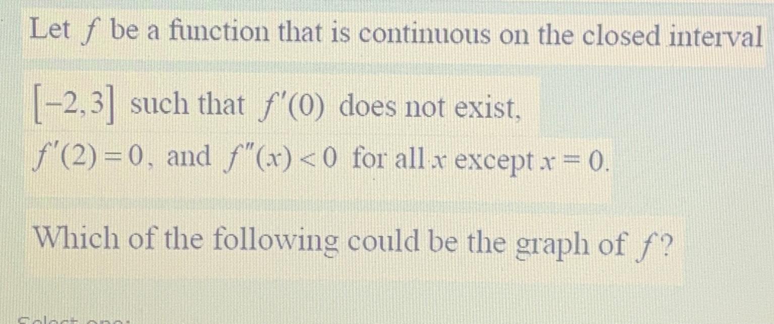 Solved Let f ﻿be a function that is continuous on the closed | Chegg.com