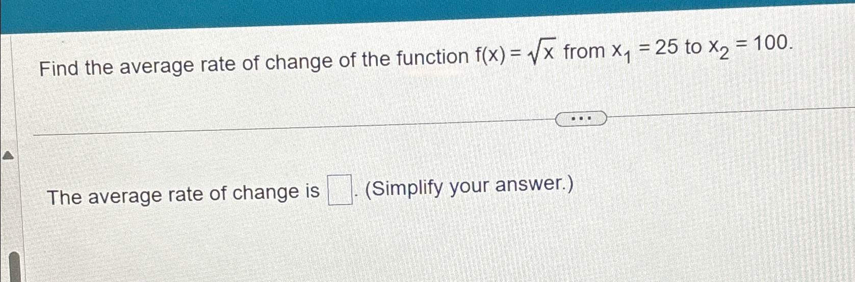 Solved Find the average rate of change of the function | Chegg.com