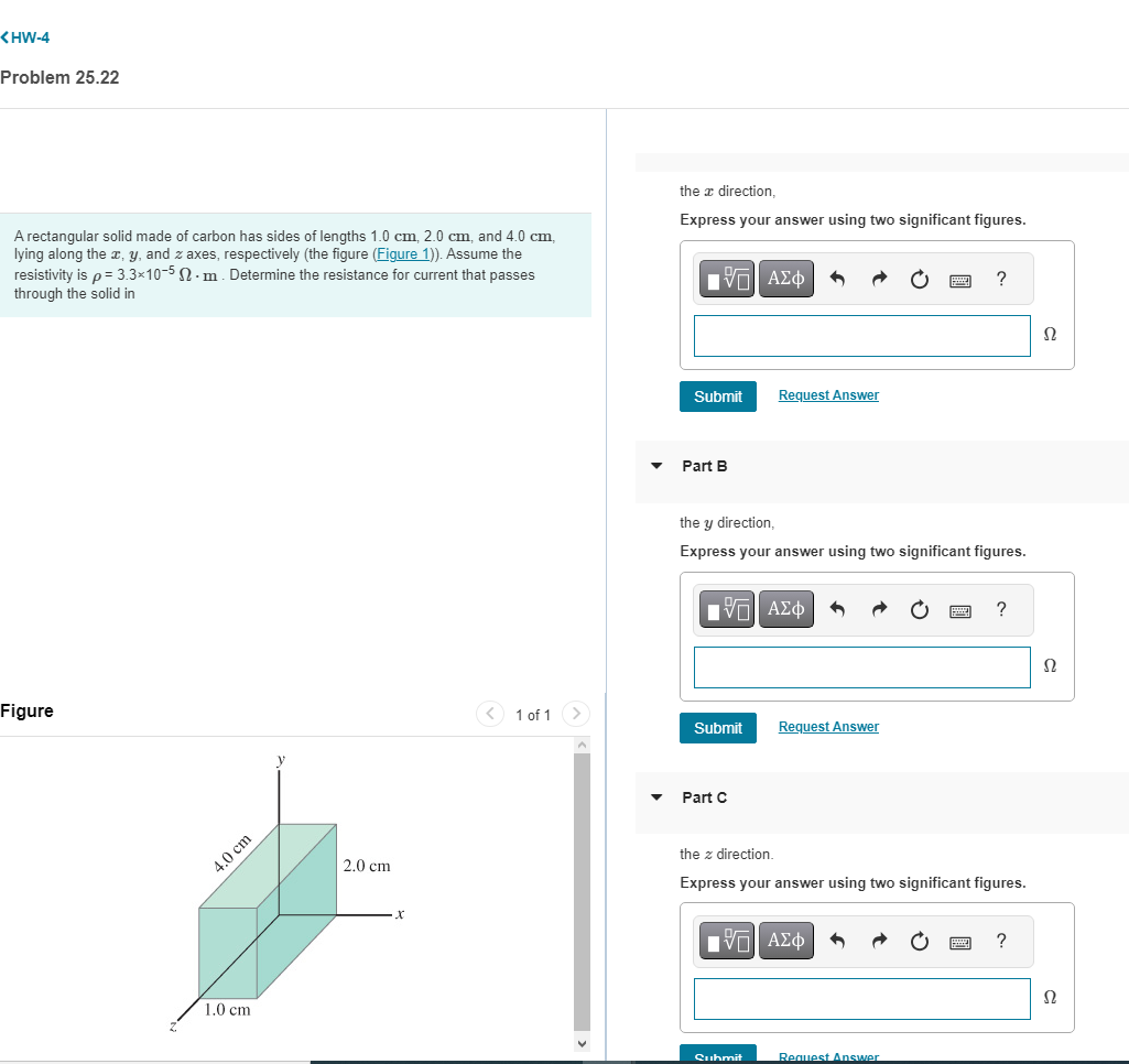 Solved A rectangular solid made of carbon has sides of | Chegg.com