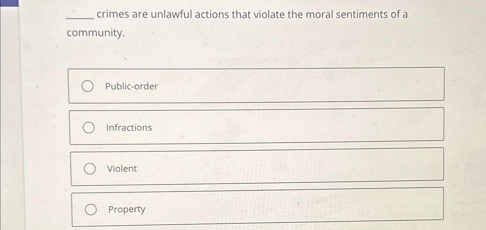 Solved crimes are unlawful actions that violate the moral | Chegg.com