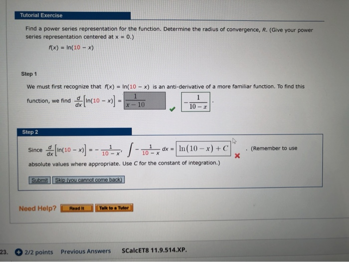 Solved Tutorial Exercise Find a power series representation | Chegg.com