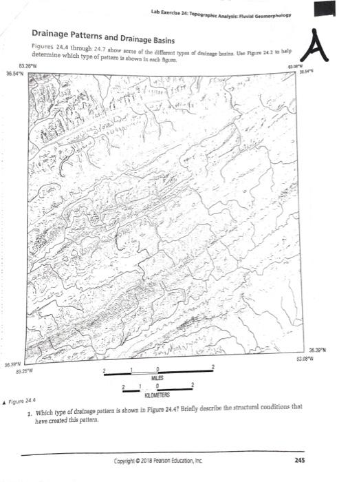 Solved Exercise 1: Fluvial Drainage Patterns \& Features | Chegg.com