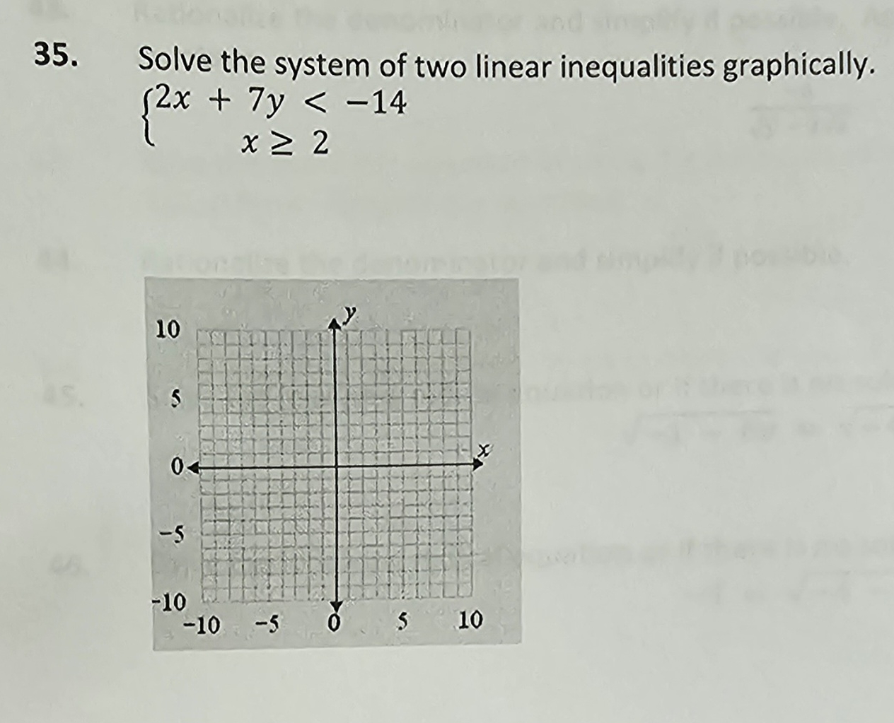 Solved Solve the system of two linear inequalities | Chegg.com
