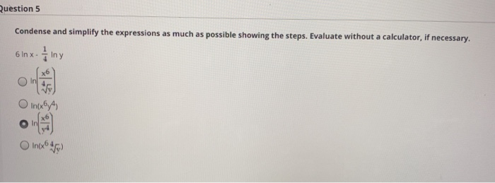 Solved Question 5 Condense and simplify the expressions as | Chegg.com