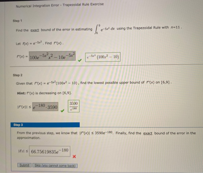 Solved Numerical Integration Error - Midpoint Rule Exercise | Chegg.com