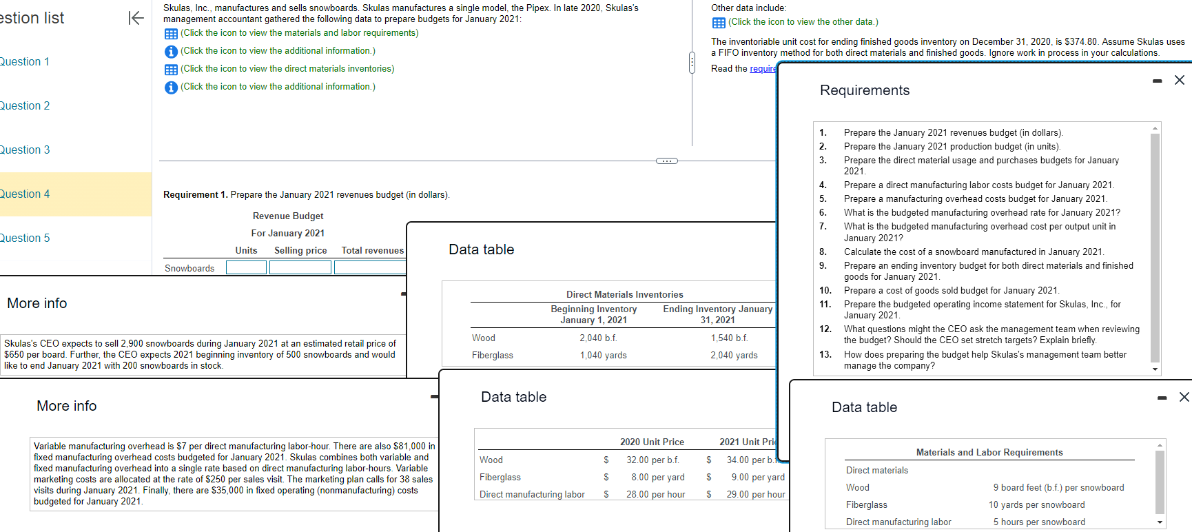 please solve all requirements | Chegg.com