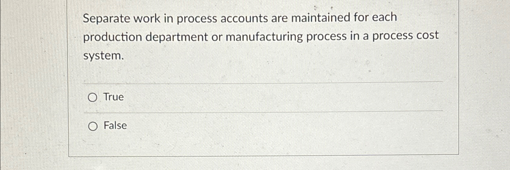 Solved Separate work in process accounts are maintained for | Chegg.com