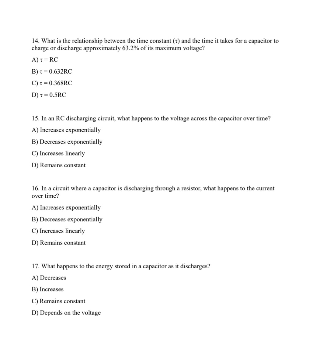 Solved What is the relationship between the time constant | Chegg.com