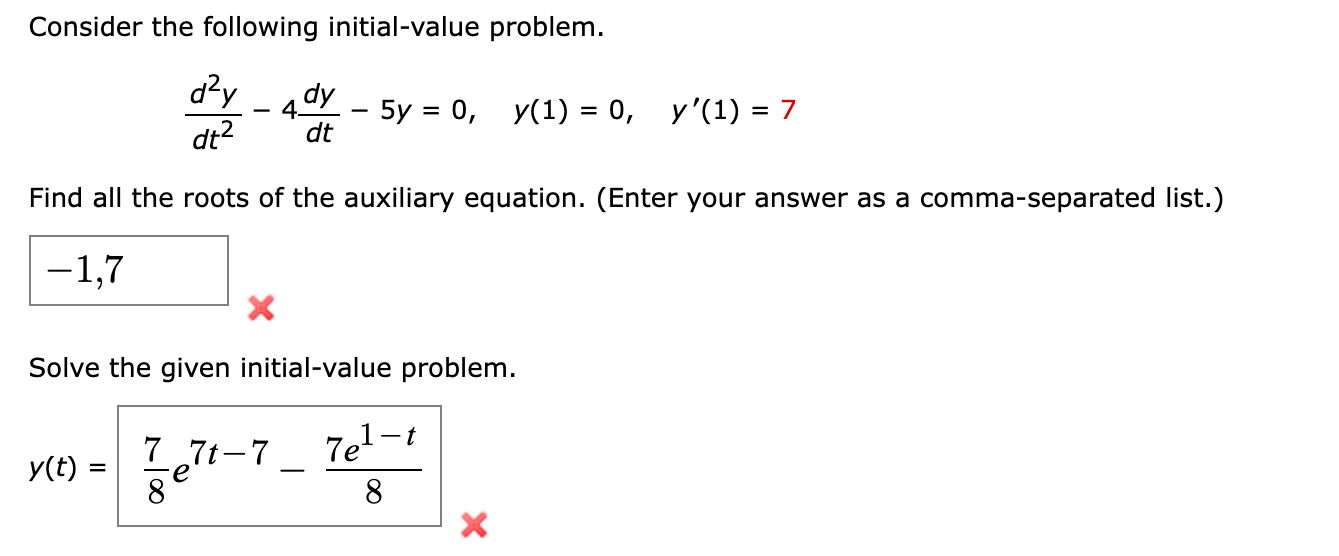 Solved Consider the following initial-value | Chegg.com